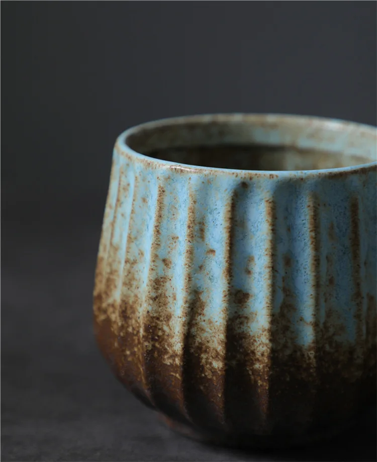 Vertical Stripe Design Pottery Vintage Style 13oz Latte Mug For Mother ...