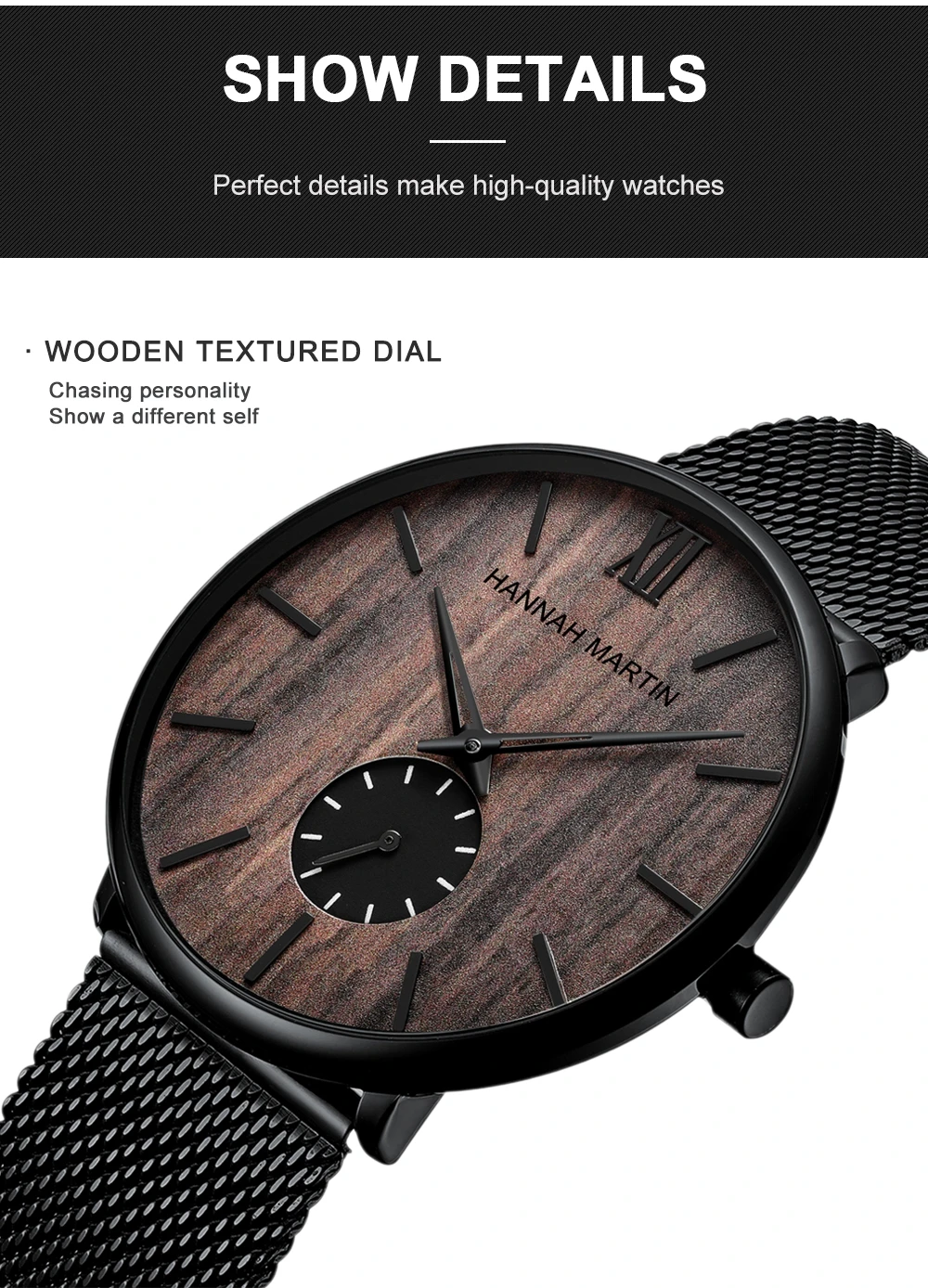 Hannah Martin Watch Factory OEM Waterproof Quartz Men's Watch
