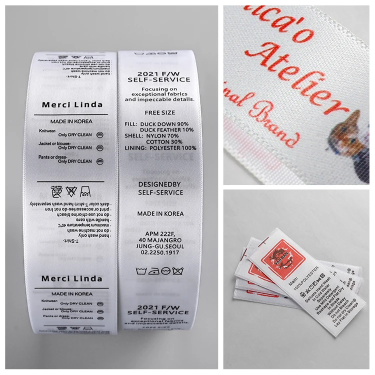 Custom Brand Logo Tags - Durable and Printed Care Labels