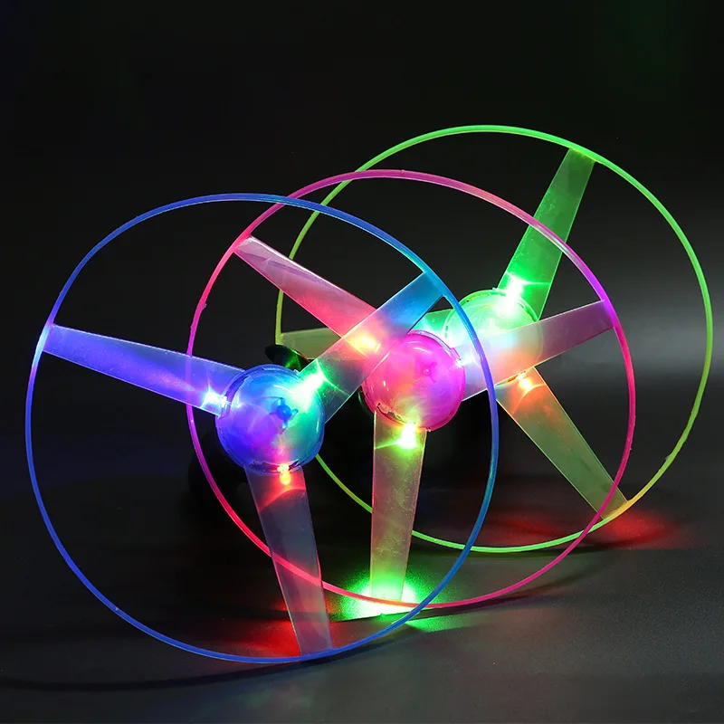 2022 Hot Sale New Summer Led Plastic Hand Push Rotating Flying Saucer ...