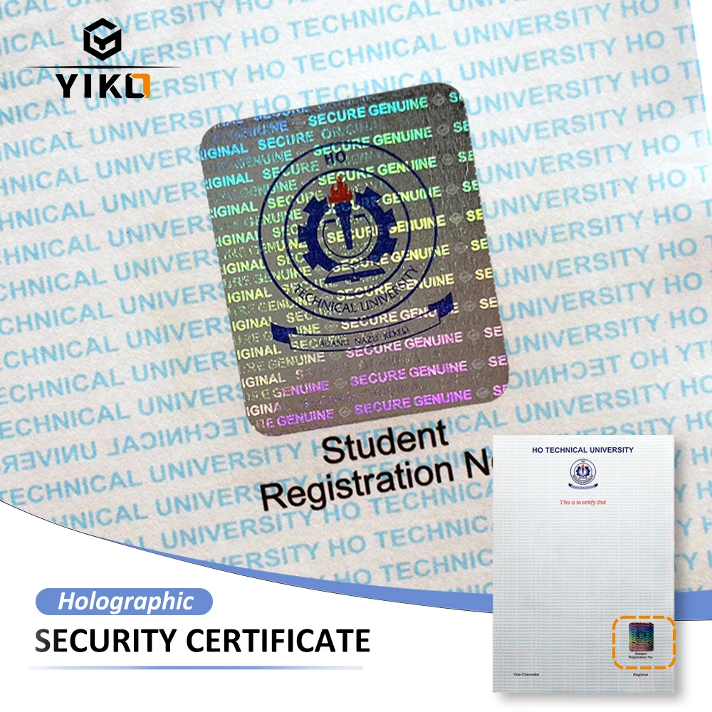 Customizable A4 Size Diploma Certificate Holographic Seal and Anti ...