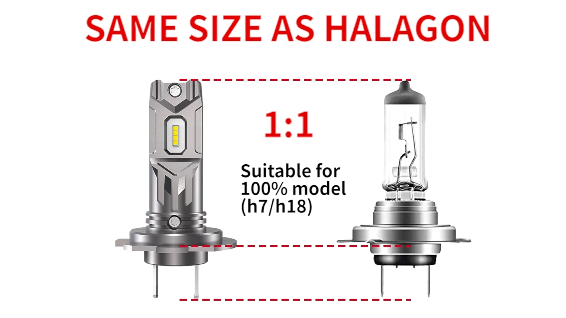 H18 H7 Led Headlight Bulb 12v 4000lm Halogen Size Car Led Bulb 1860 Csp Chip Led H7 Car ...