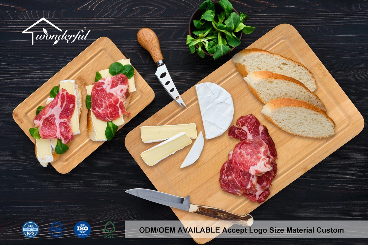 Kitchen Meat Butcher Block Bamboo Chopping Board Bamboo Kitchen Cutting ...