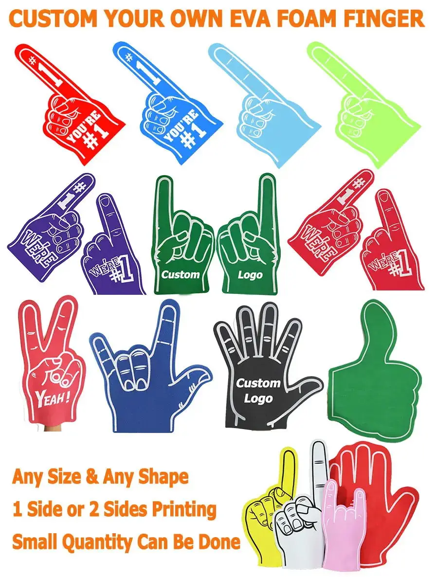 Hand Cheering Leading Cheering Gloves Foam Hand Finger Mini Foam Finger ...