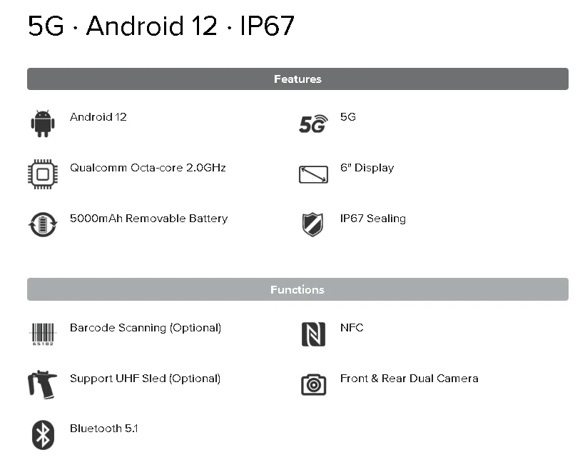 4G Smart Mobile Phone Handheld Terminal PDA with Barcode Scanner