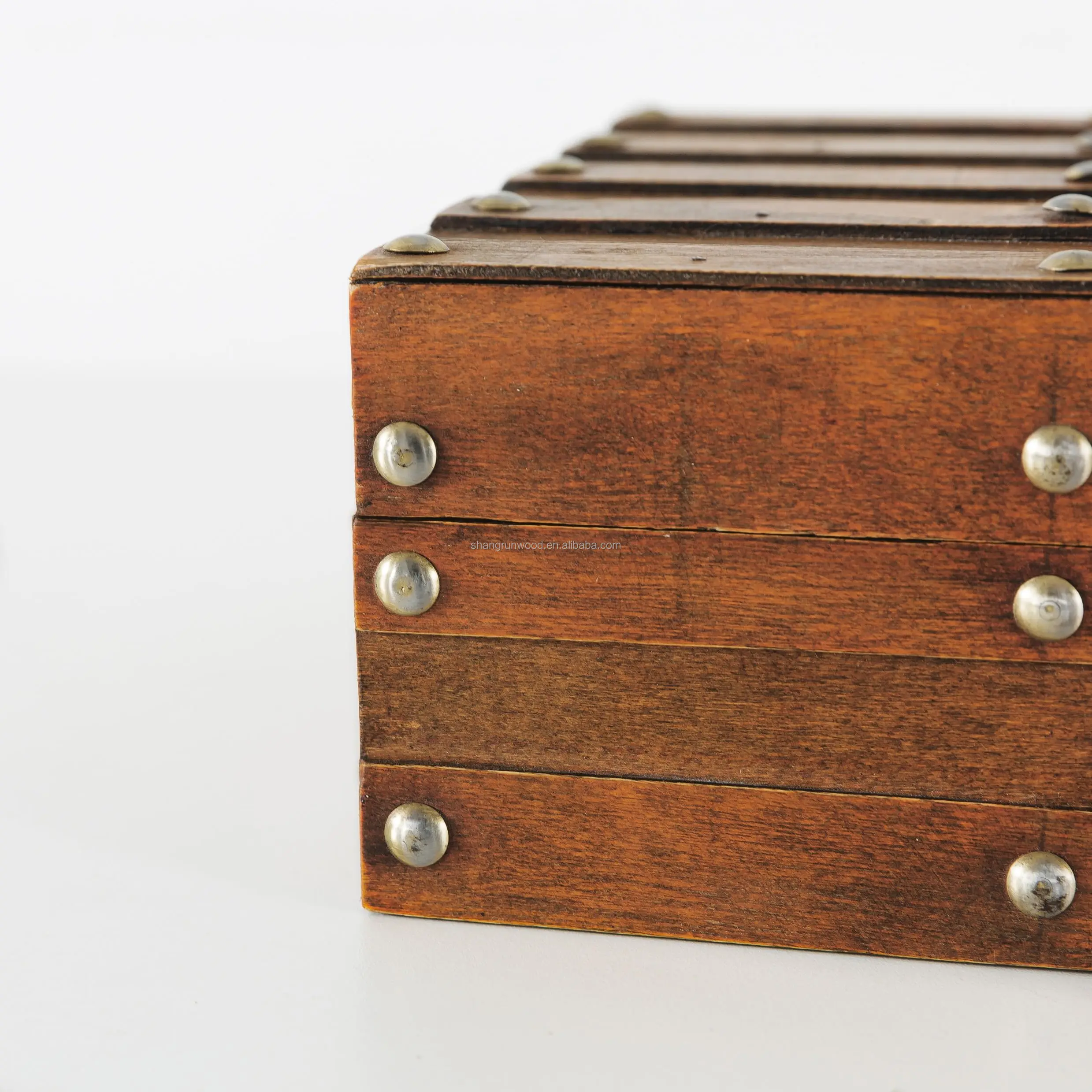 Red Wood Color Decorative Sturdy Retro Photo Storage Box Wood Box Sign ...