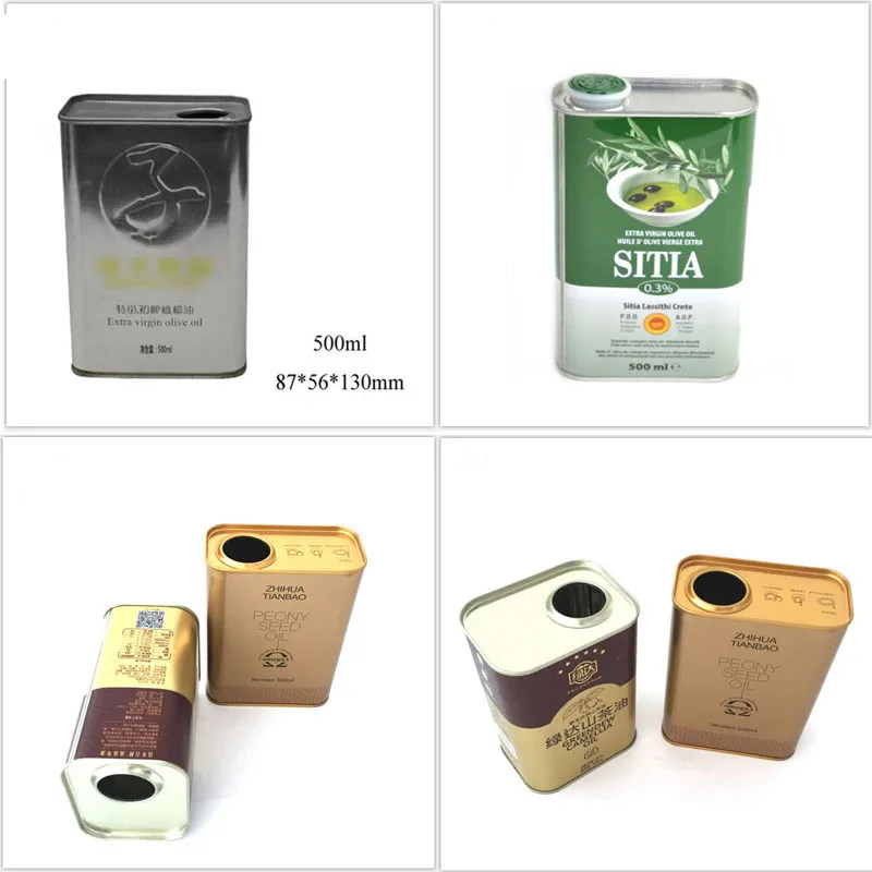 Wholesale 100ml 175ml 500ml Food Grade Olive Oil Tin Cans Cooking Oil ...