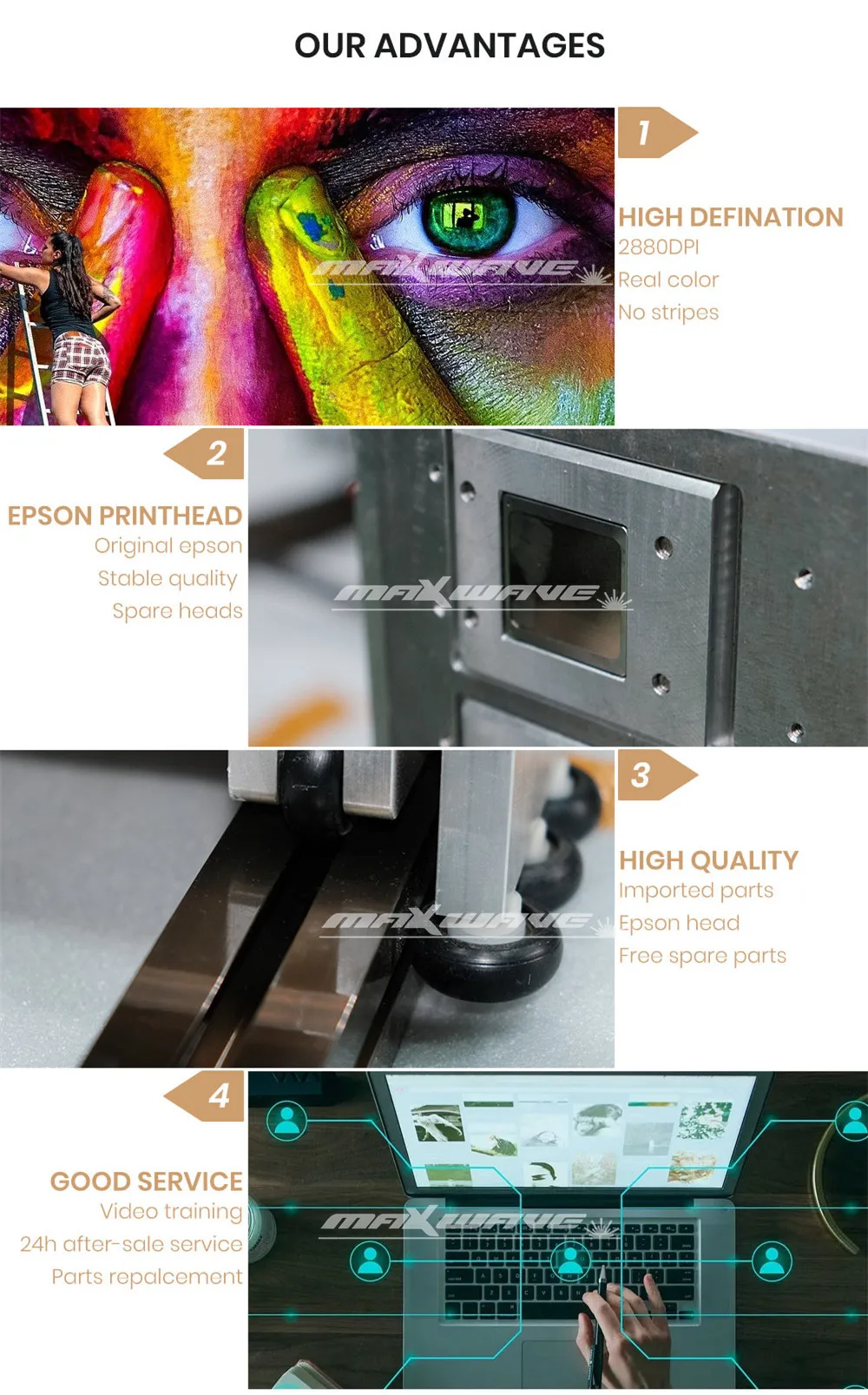 Maxwave Wallpen 3D 5D Double Heads UV Printer - 2500mmx6000mm