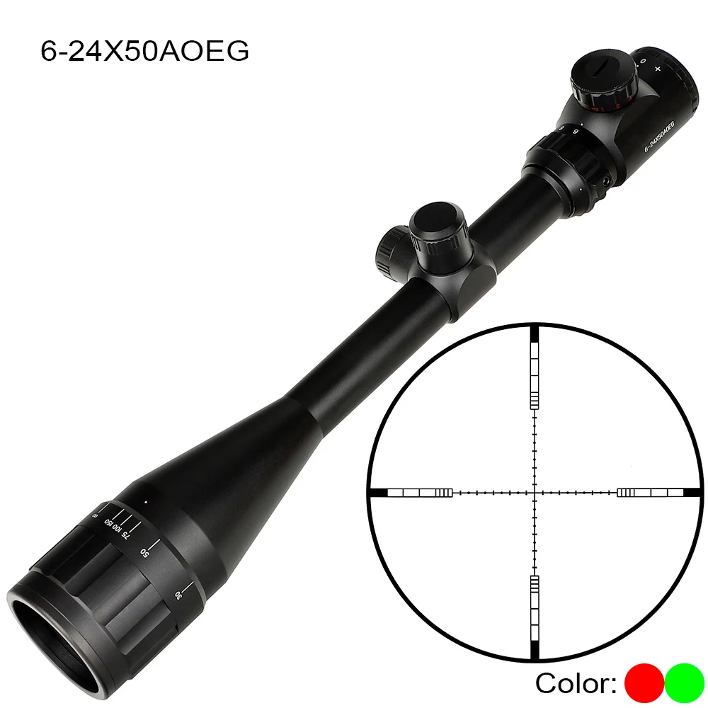 Oem Odm 6-24x50 Aoe Optical Scope Ir Green Red Glass Etched Reticle ...