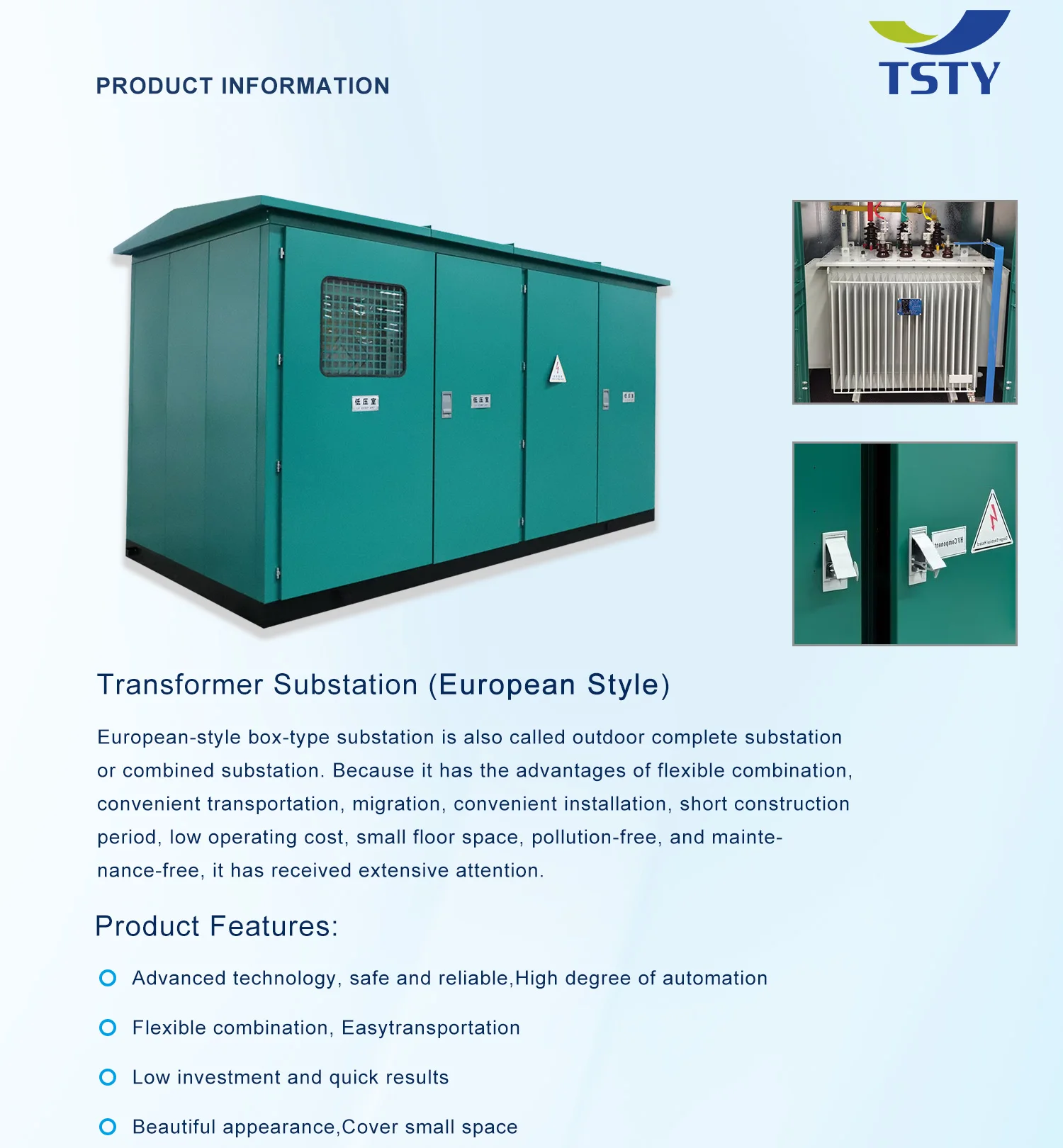 10KV to 35KV Outdoor Power Distribution Package Transformer