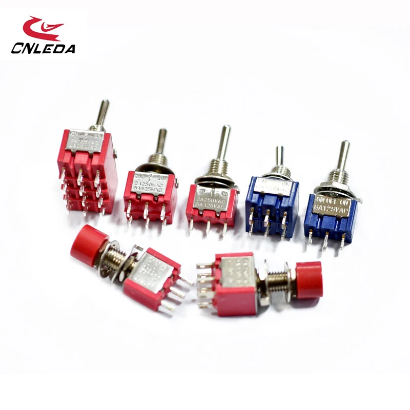 6 Pins Micro Rocker Button Ps8-21m2 Toggle Switch Slef-reset Ps8-21m1 ...