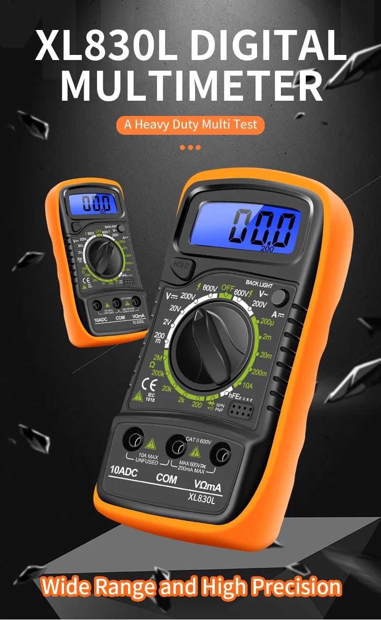 2000 Counts 1999 Digits Hand-held Smart XL830L Digital Multimeter Multi ...