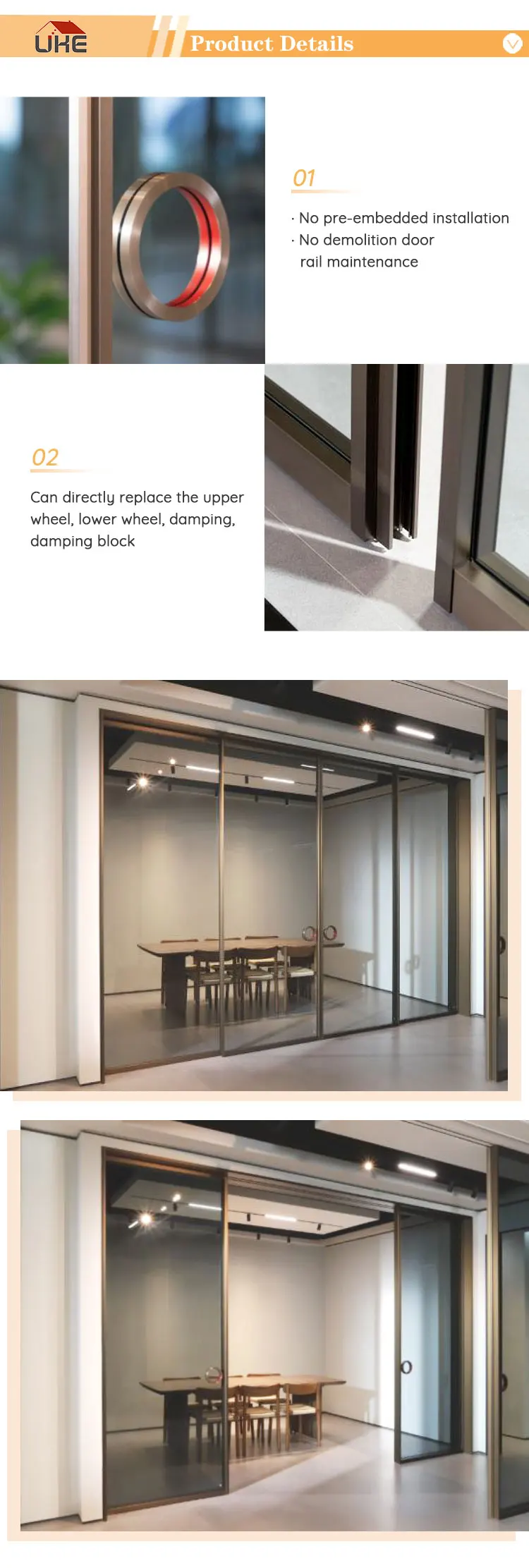 Hanging Sliding Synchronized Door System Aluminium Frame Glass ...