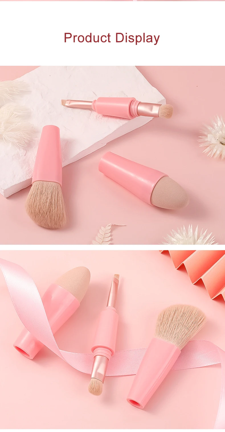 Private Label Custom Portable Single All In One 4 In 1 Makeup Brush Set ...