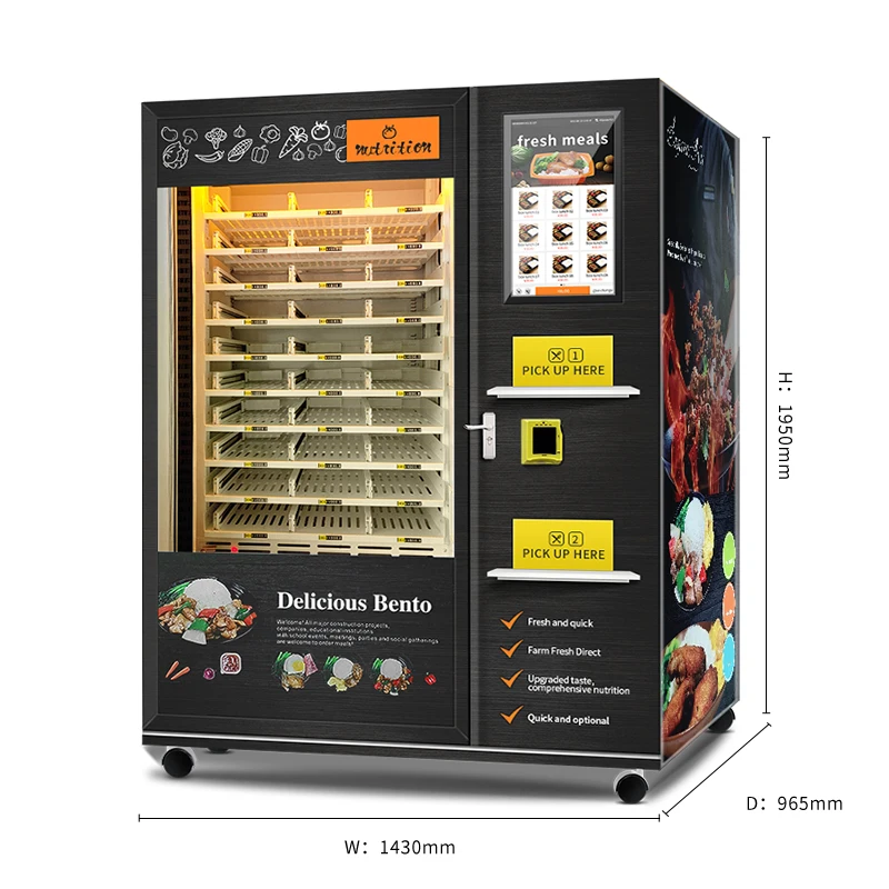 Meal Food Vending Machine With Microwave 24 Hours Vending Machine ...