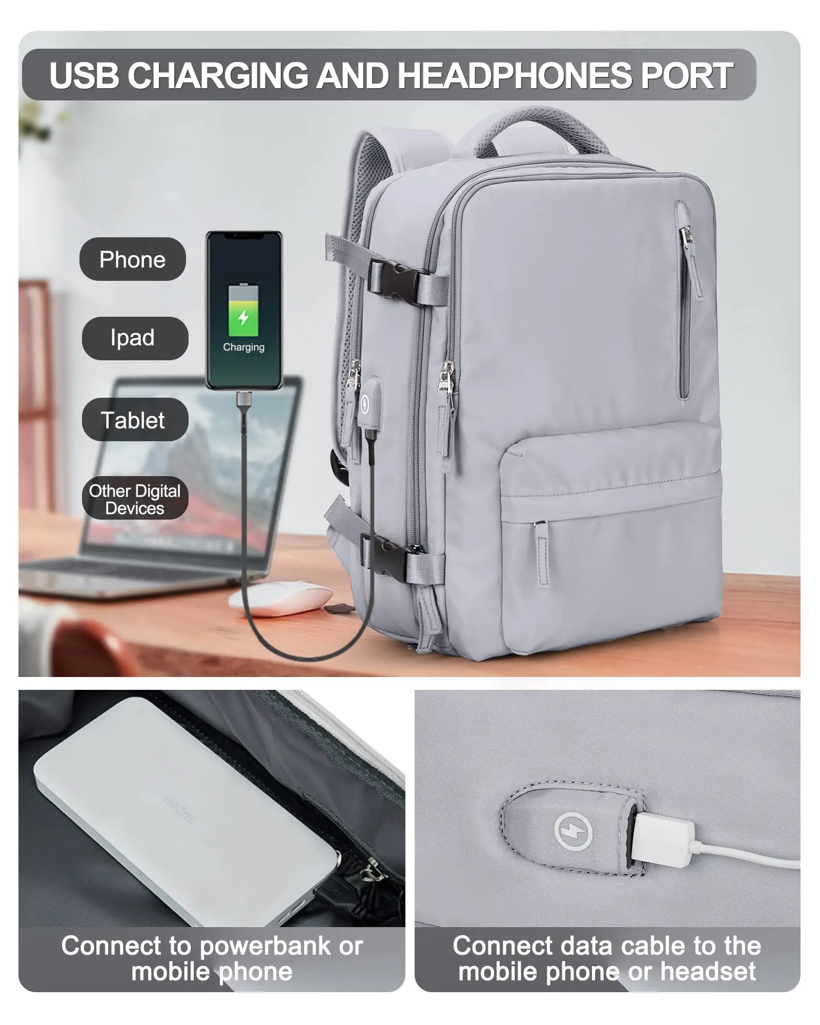 Carry on Back Pack - Large Travel Backpack for Women Men