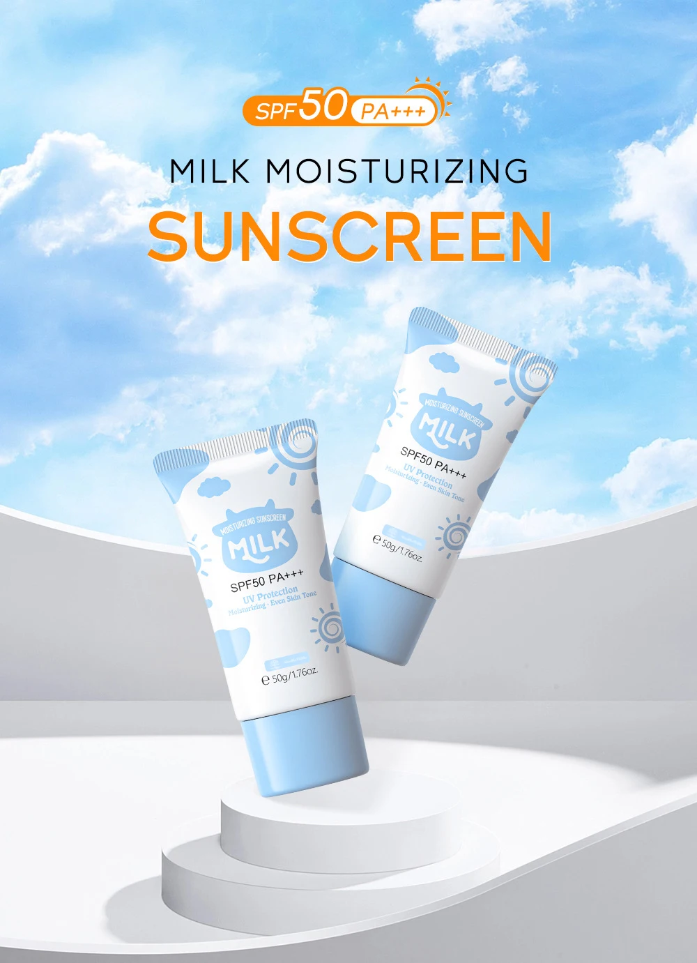 Soothing Sun Cream Spf50+ Pa+++ Lightweight Daily Sunblock Natural Milk ...