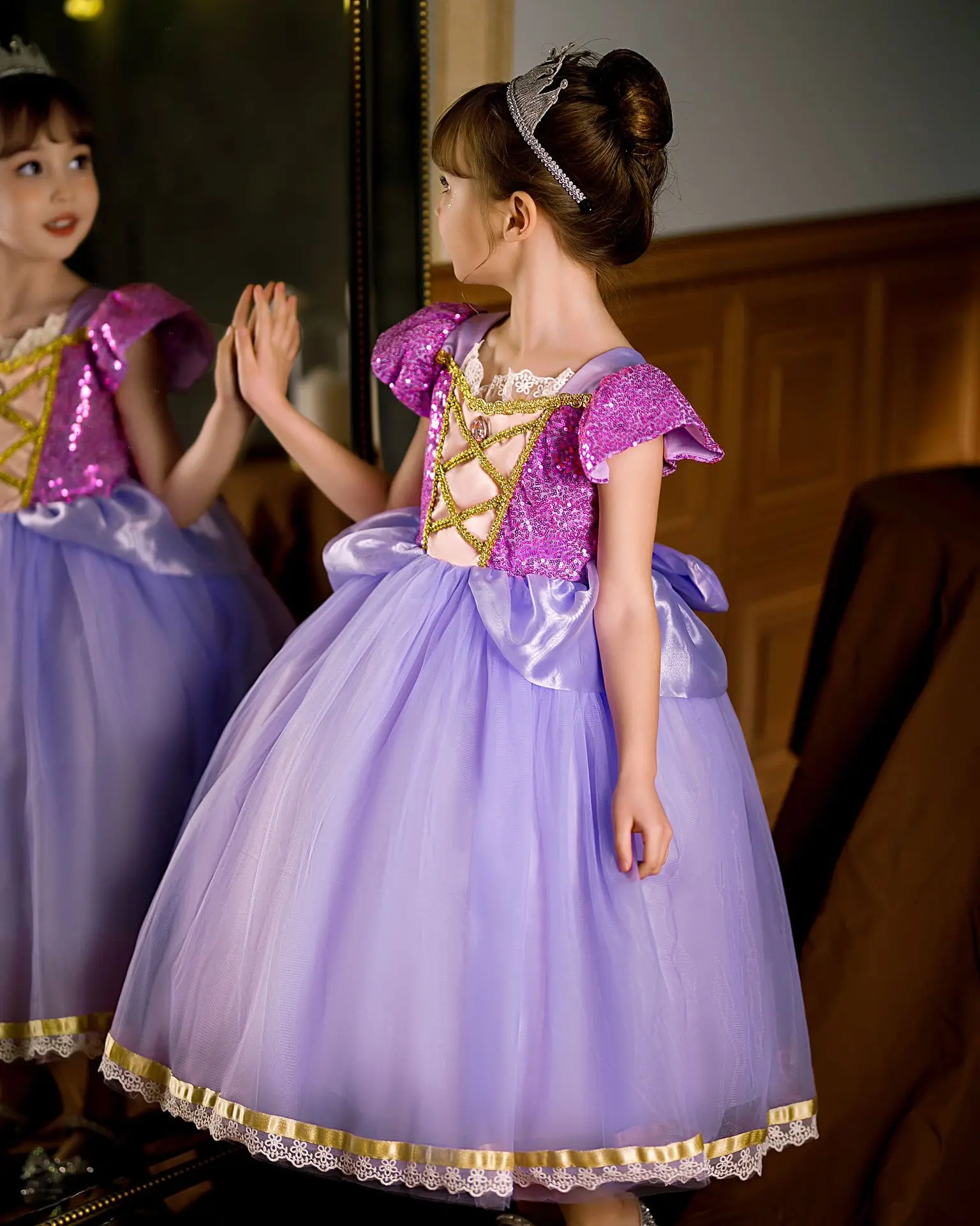 Rapunzel Princess Role Play Costume for Kids - TV Movie
