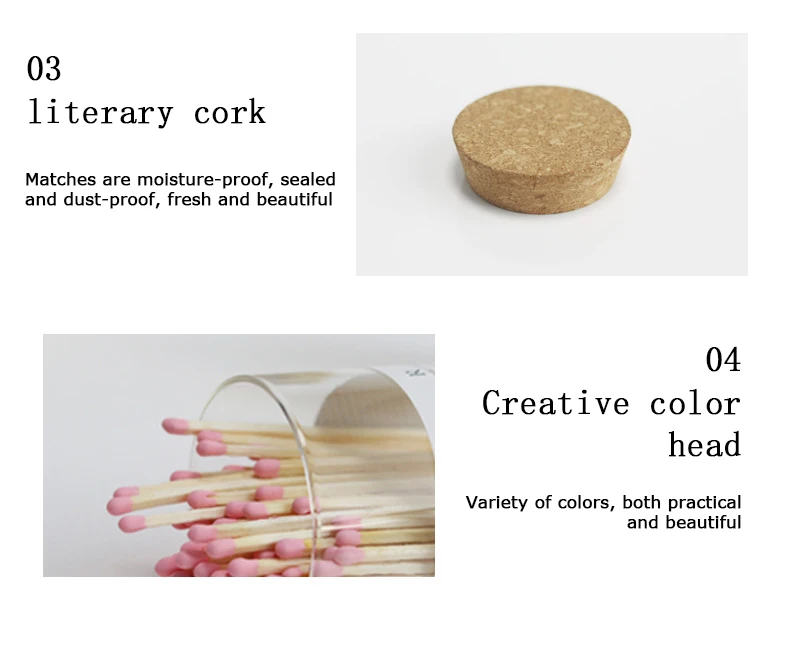 Custom Colorful Match Sticks in Glass Jar - Safety & Style