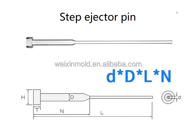 D-head Through Hard Ejector Pins Shoulder Parallel Metic - Buy Ejector ...