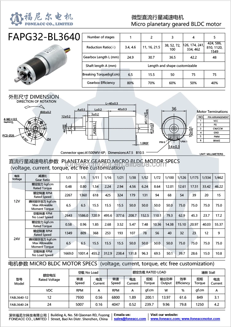 Nidec 22H Substitute Motor with Gearbox Reducer - Brushless PMDC, 8-24V ...