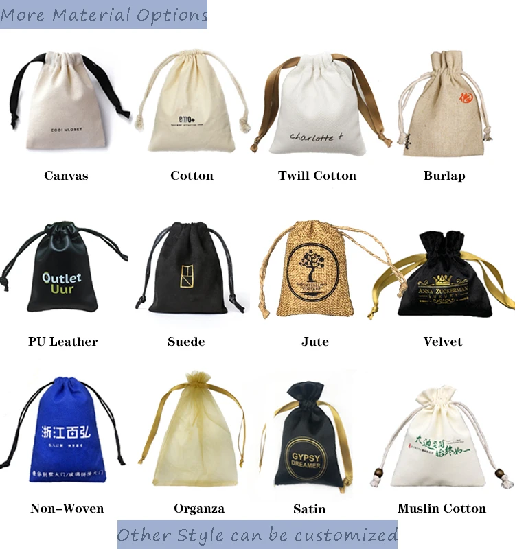 Biodegradable 100% Cotton Canvas Drawstring Pouch Bag With Custom Logo ...