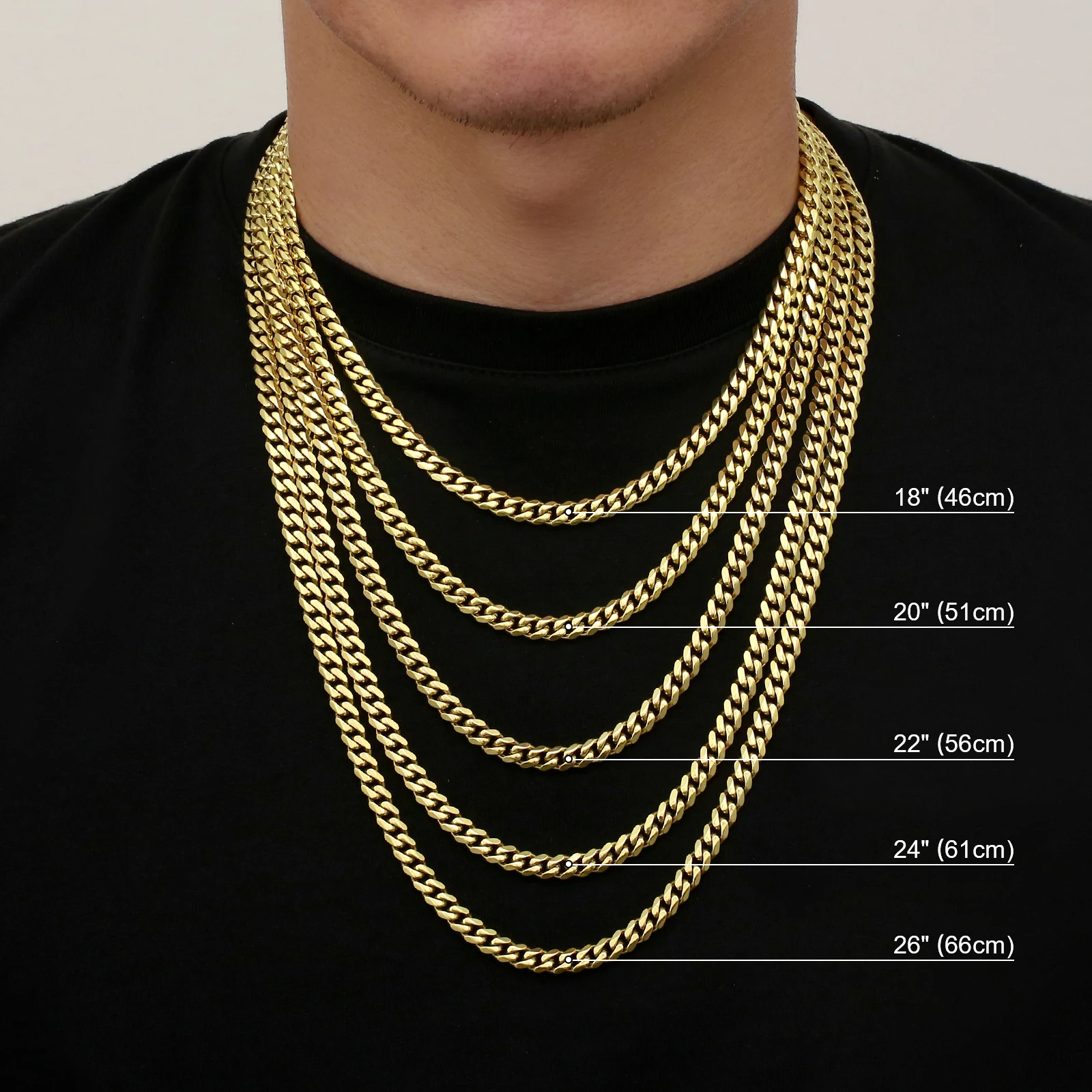 14K Gold Plated Chain Men's Necklace - Customizable Jewelry
