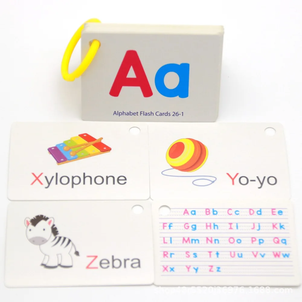 Custom Flash Cards Learning English Alphabet Baby Learning Card Word ...