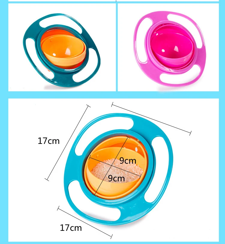 Custom Ufo Non-spill Gyro Bowl 360 Degree Plastic Dishes Rotating Magic ...