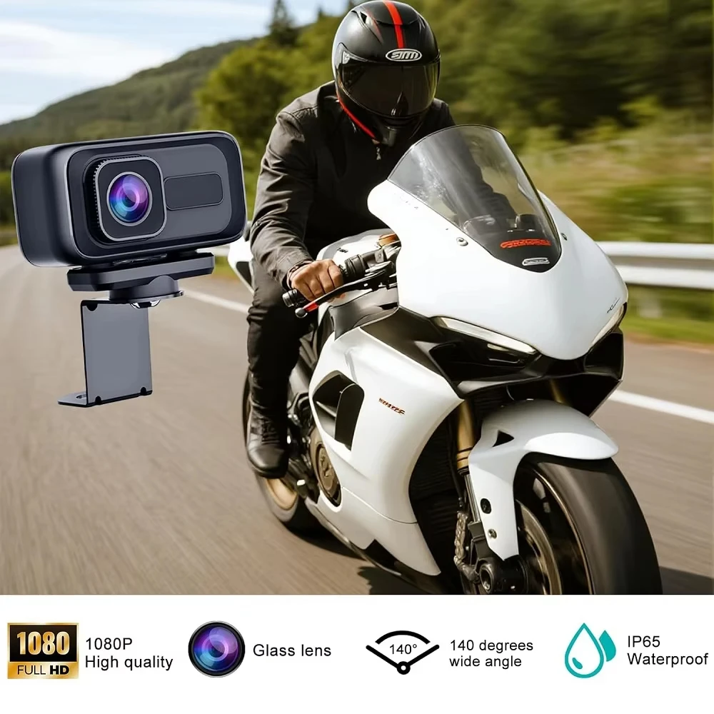 2K WiFi Motorcycle Dash Cam, Waterproof Motorbike DVR Action Camera ...
