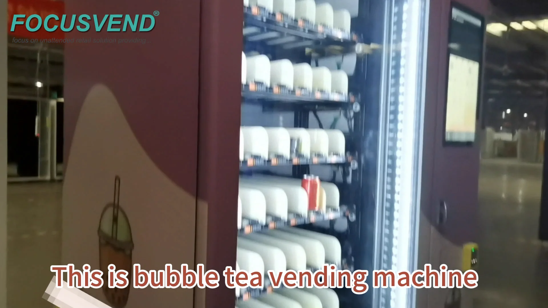 Bubble Milk Tea Vending Machine With Refrigerator And Touch Screen ...