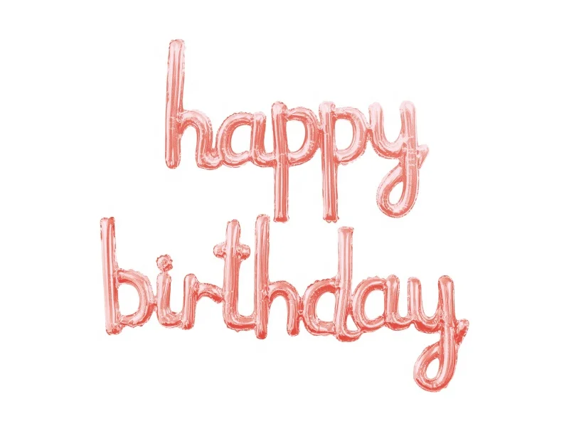 Script Happy Birthday Banner Handwriting Happy Birthday Foil Letter ...