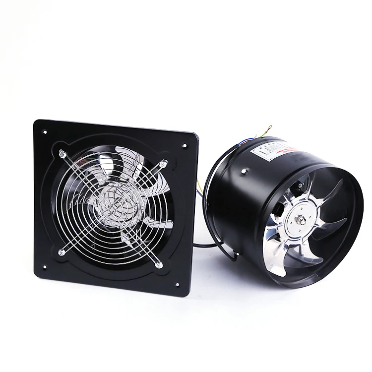 Silent 5 Inches Wall-Mounted Axial Duct Fan Cast Iron Blades Electric ...