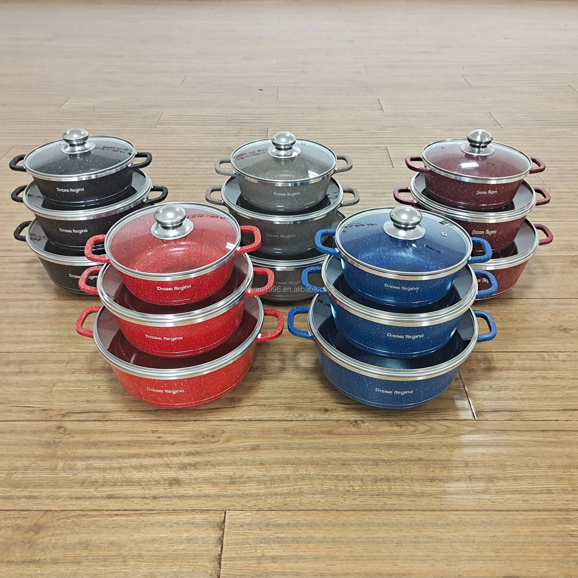 6pc Granite Cookware Set 20cm 24cm 28cm Pot Sets German Quality Ceramic ...