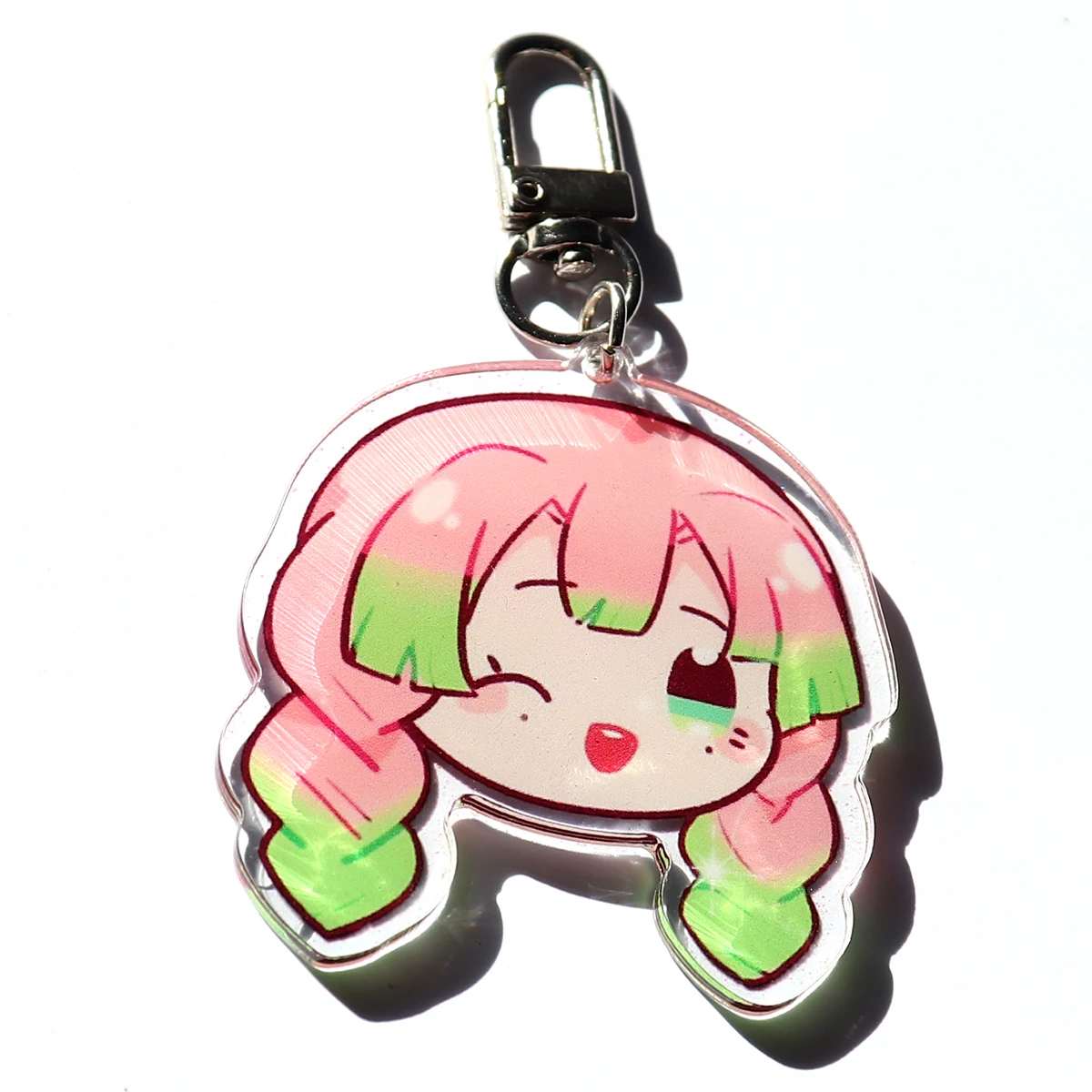 Custom Made Cute Kanroji Mitsuri Pink Demon Slayer Clear Glitter Epoxy ...