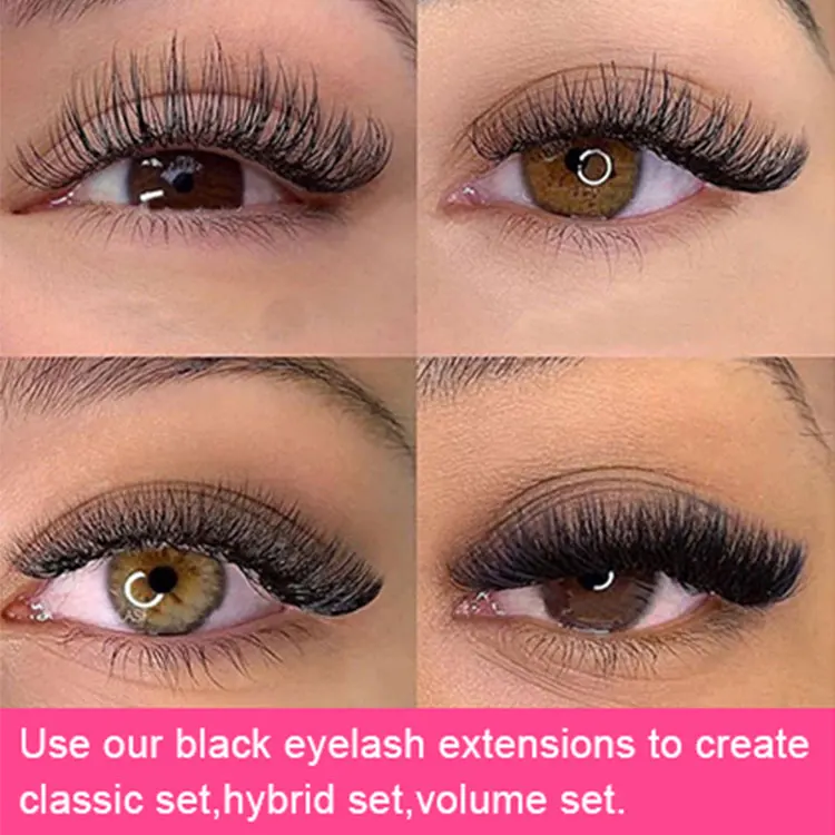 Natural Dark Brown Color Lash Extensions Private Label 0.02 Eyelash ...