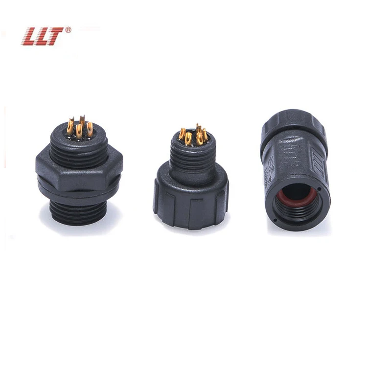LLT 110V 5A Solder Type Cable 5 Pin M12 Panel Back Mounted Waterproof ...
