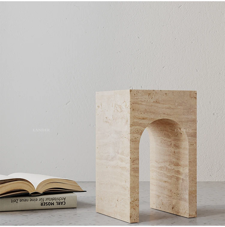 Modern Marble Travertine Bedside Table Custom Design Bathroom Stone ...