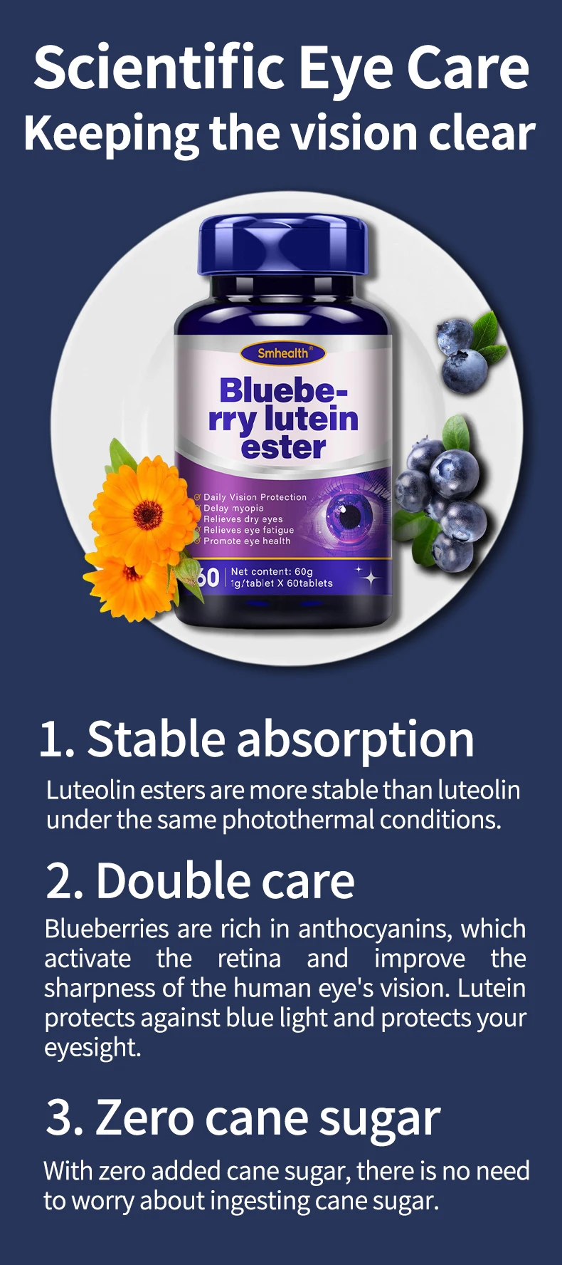 Blueberry Lutein Ester Eye Care Tablets - Oem/odm | Wholesale