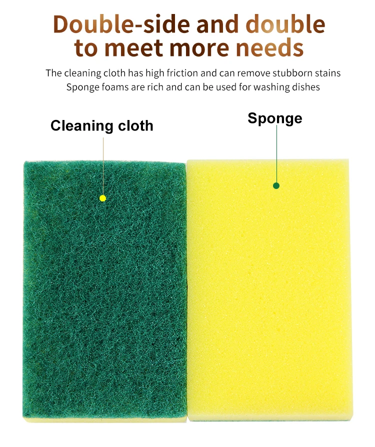 Eco Non-Scratch Dish Scrub Sponges - Sustainable Cleaning