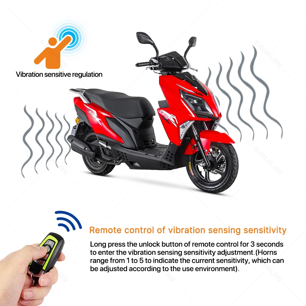 Universal Adjustable One Way Smart Motorcycle Alarm System
