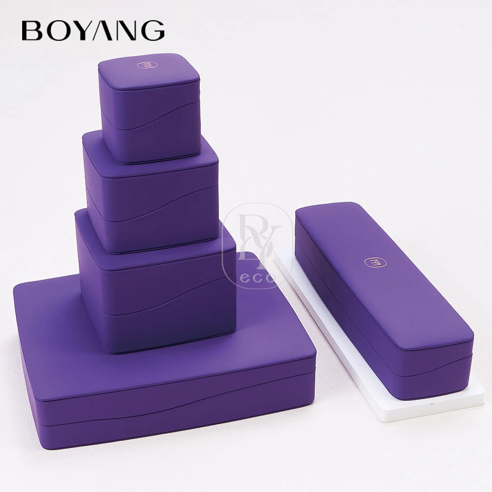 Custom Luxury Purple Leather Jewelry Box - Unique Design