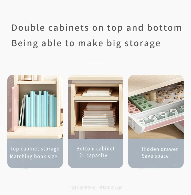 Adjustable Kids Study Table Home Study Use Ergonomic Children Bedroom ...