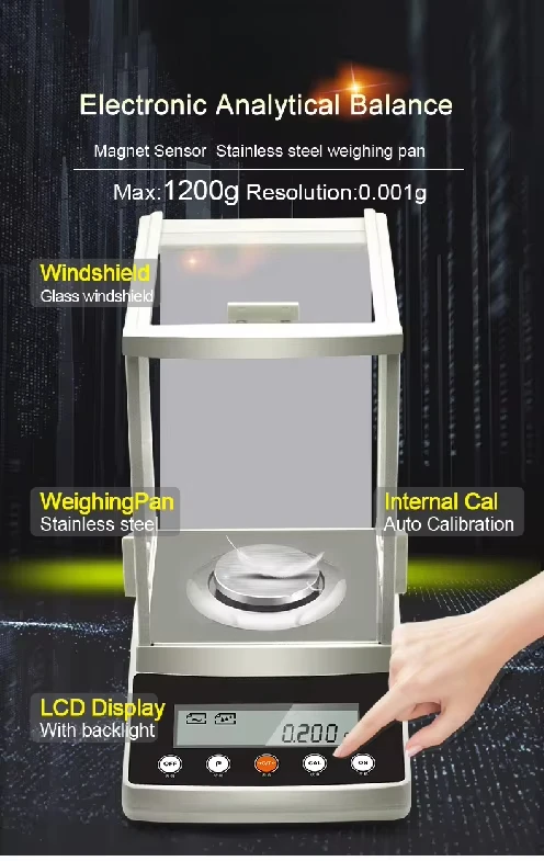 0.0001g High Precision Analytical Balance-Digital Laboratory Weighing ...