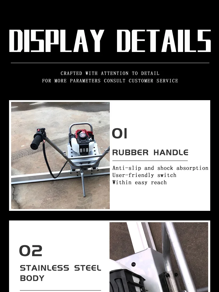 Electric Concrete Vibrating Ruler Gasoline Powered Leveling Ruler Easy ...