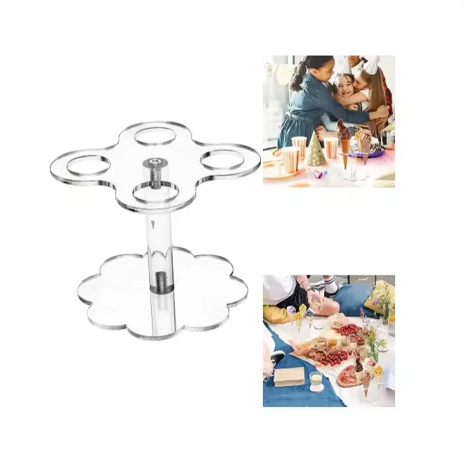 Acrylic Ice Cream Display Stand Racks Makeup Brush Rack Organizer Sweet ...