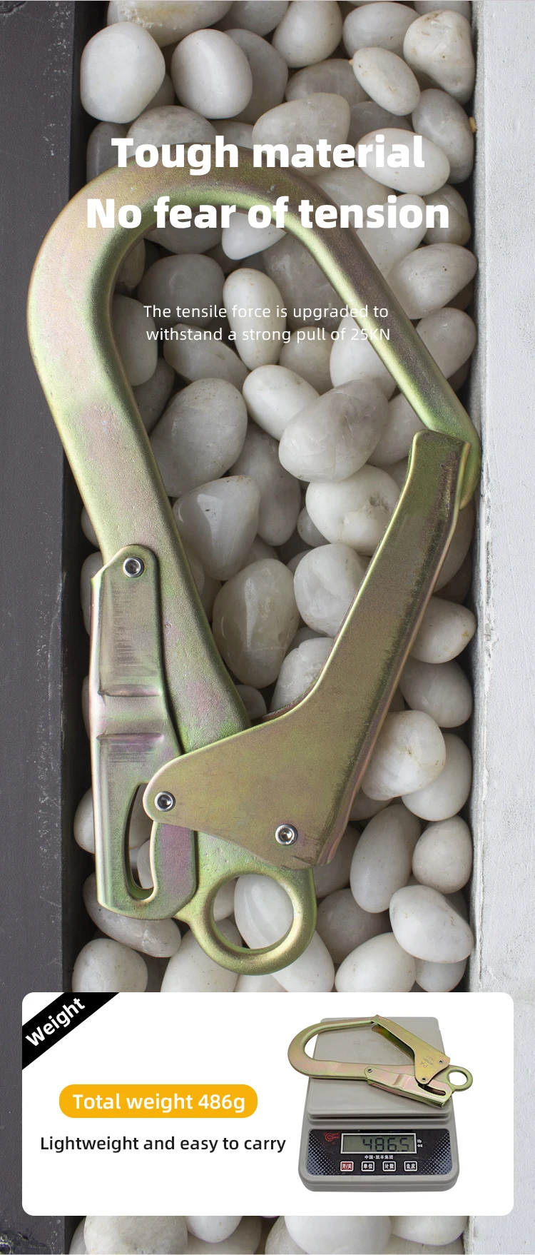 Jinsong Safety Belt Hook - Fall Protection 23kn Double Lock