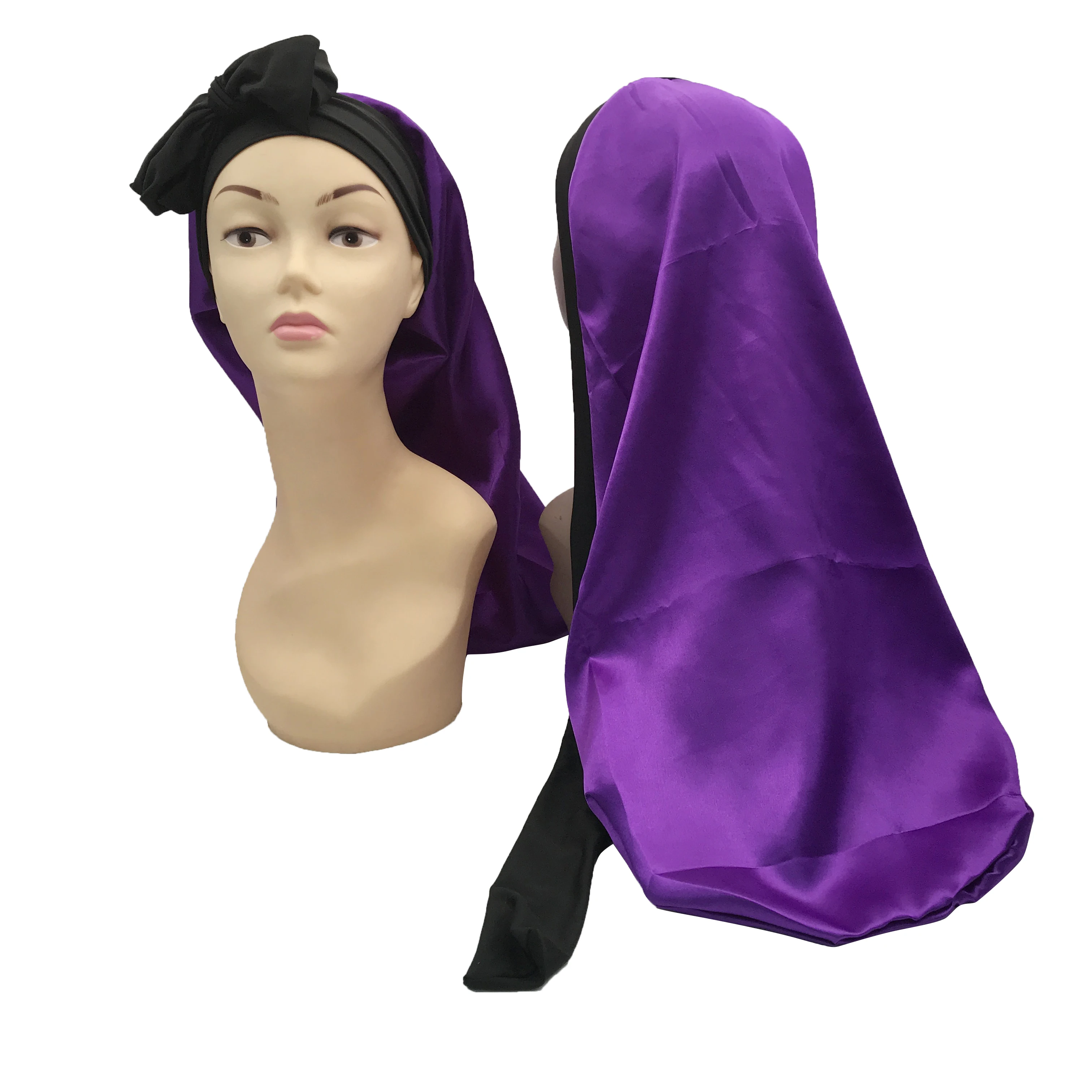 Free Sample Link Custom Logo Soft Silk Women Sleeping Kit Hair Bonnets ...