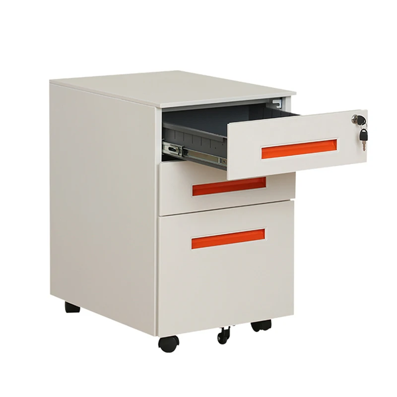 Office movable drawers file cabinet with round edge mobile storage ...