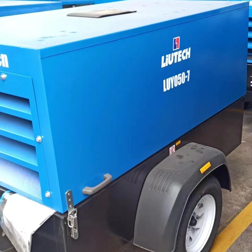 185 Cfm 5 Bar 7 M3 Diesel Compressor Screw Mobile Air Compressor ...